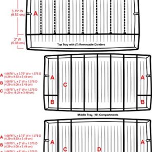 ArtBin 3-Tray Art Supply Box Versatile Organizer for Brushes, Paints, Stamps, and More - Durable Hard Plastic, Secure Closure, Portable with Top Trays and Dividers