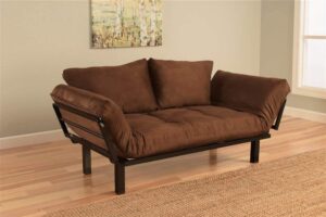 kodiak furniture spacely black lounger frame with suede navy mattress brown/black frame