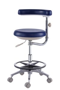 mobile chair nurse's stools with backrest pu leather light blue (1#)