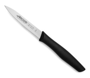 arcos paring knife 4 inch stainless steel. professional kitchen knife for cut, peel and clean food. ergonomic polyoxymethylene handle and 100 mm blade. series nova. color black