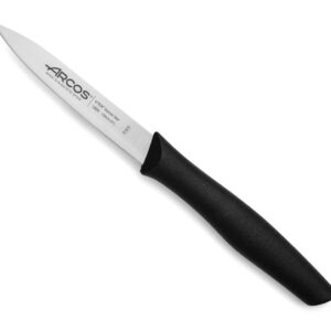 ARCOS Paring Knife 4 Inch Stainless Steel. Professional Kitchen Knife for Cut, Peel and Clean Food. Ergonomic Polyoxymethylene Handle and 100 mm Blade. Series Nova. Color Black