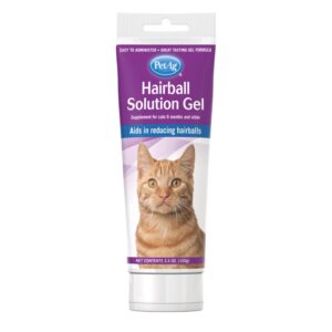 pet-ag hairball solution gel supplement for cats - 3.5 oz - helps prevent and reduce hairballs in cats 6 months and older