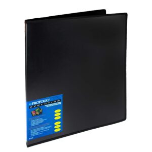 profolio evolution 16x20 black photo album book with 48 pages - protective plastic sleeves for safe document storage