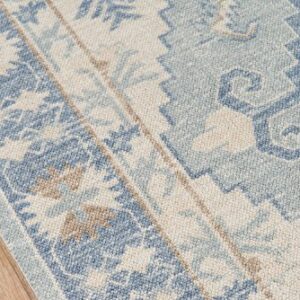 Momeni Anatolia Wool and Nylon Area Rug, 3'3" X 5', Blue