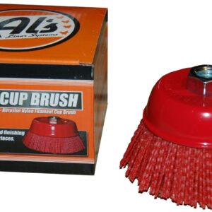 Al's Liner Abrasive 180 Grit Nylon Bristle Cup Brush - 4 Inch - Safe for Use on Metal, Wood, Aluminum and Plastic Surfaces (TOOR4)