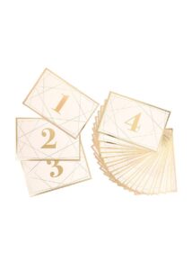 darice david tutera modern geometric gold foil table number cards, 25 piece