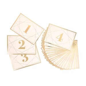 Darice David Tutera Modern Geometric Gold Foil Table Number Cards, 25 Piece