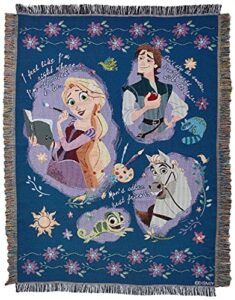 disney's princesses, "storytime tangled" woven tapestry throw blanket, 48" x 60", multi color