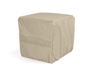 covermates square patio accent table cover - patio outdoor furniture cover, water resistant outdoor ottoman/side table cover, elite 300d polyester, 26w x 26d x 25h, khaki