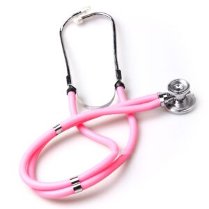 SURGICAL ONLINE Pink Stethoscope Double Tube Adult and Pediatric Stethoscope - Ideal Gift for EMT, Nurse, Doctor, Medical Student, Paramedic and First Responders - Breast Cancer Awareness Edition