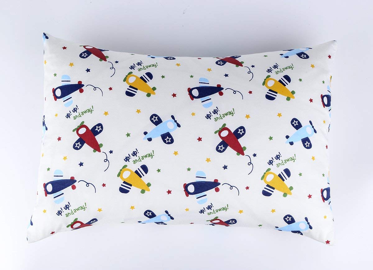 IBraFashion Toddler Pillowcases 2 Packs 100% Cotton 14x19 for 13x18, 12x16 Toddler Pillow Airplanes Printings Boys