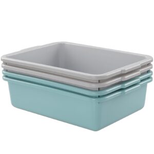 doryh 14 l commercial bus tub, plastic wash tub dishpan, 4 packs