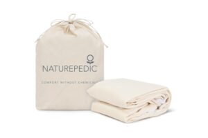 naturepedic organic waterproof mattress protector pad - washable & reusable fitted stretch knit mattress cover - highly absorbent bed incontinence pads - breathable fitted cover for king 9"-16"