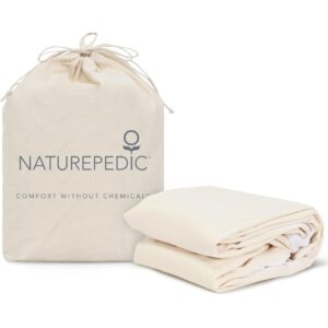 Naturepedic Organic Waterproof Mattress Protector Pad - Washable & Reusable Fitted Stretch Knit Mattress Cover - Highly Absorbent Bed Incontinence Pads - Breathable Fitted Cover for King 9"-16"