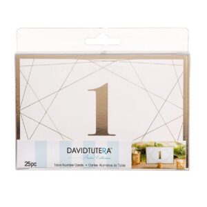 Darice David Tutera Modern Geometric Gold Foil Table Number Cards, 25 Piece