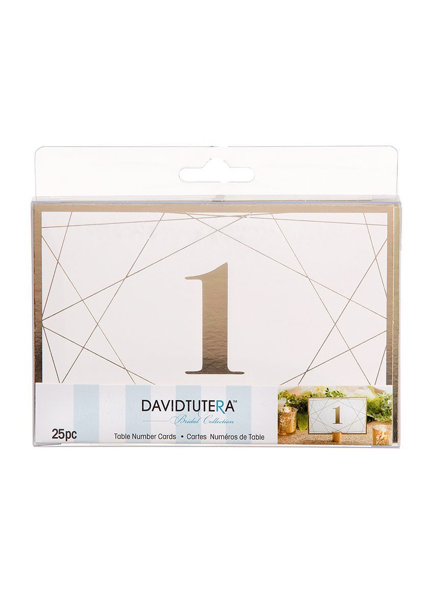 Darice David Tutera Modern Geometric Gold Foil Table Number Cards, 25 Piece