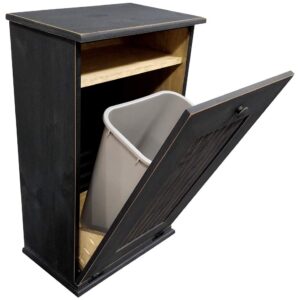 Sawdust City Tilt-Out Wooden Trash Bin Holder (Old - Black)