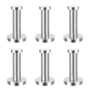 EBOOT 6 Pieces Stainless Steel Wall Mount Robe Hook Coat Hook Towel Wall Hook (2 Inch, Silver)