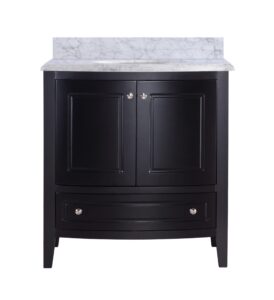 laviva estella 32 - espresso cabinet white carrara marble countertop