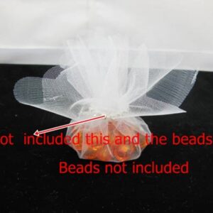 Organza Scalloped Edge Tulle Round Circles Wedding Favor 24cm Dia. Pack of 100Pcs (White)