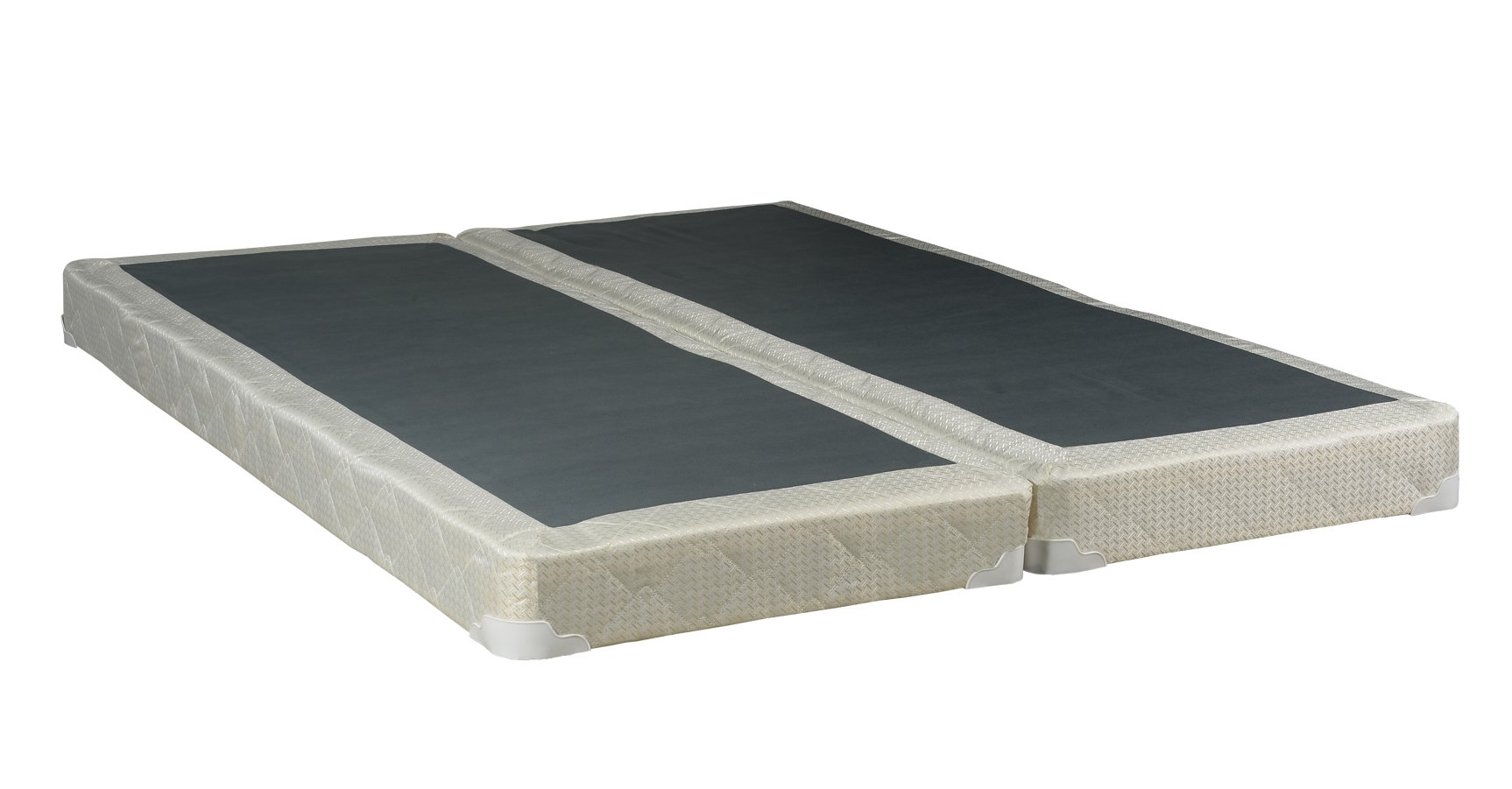 Continental Sleep Fully Assembled Low Profile Wood Traditional Box Spring/Foundation for Mattress Set, Twin, Grey