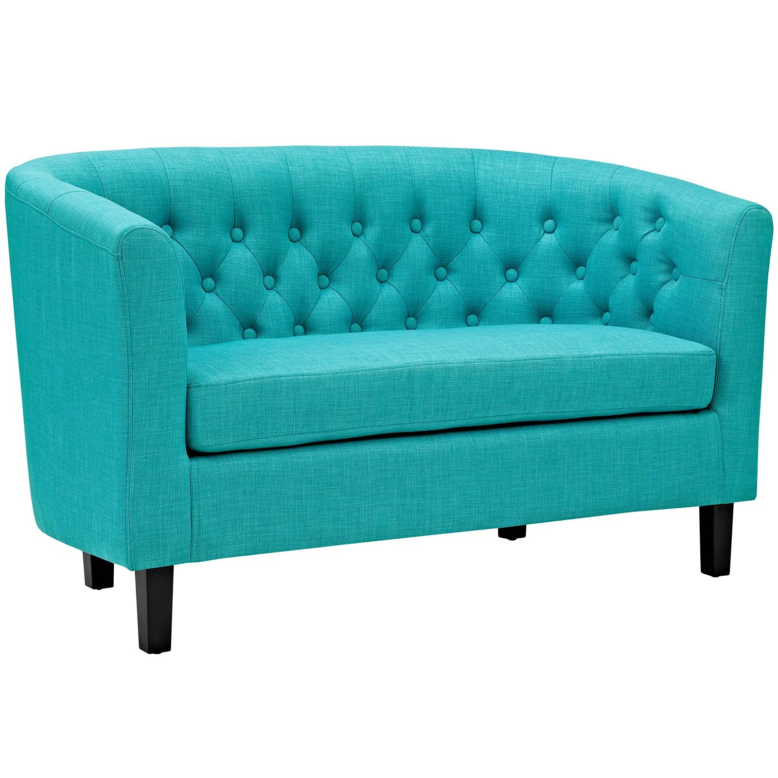 Modway Prospect Upholstered Contemporary Modern Loveseat In Pure Water