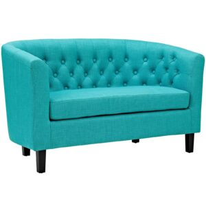 modway prospect upholstered contemporary modern loveseat in pure water