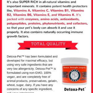 DETOXA-PET Powder, Powerful Nutritional Supplement for Pets, Works Wonders! Dog & Cat Detox, Liver Detox for Dogs, Cats,10 Bill CFU Probiotics, Enzymes, Herbs, Vitamins, Minerals, Immediate Benefits!