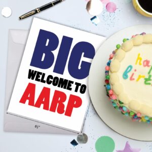 NobleWorks - 50th Big Funny Birthday Card (8.5 x 11 Inch) - Group Milestone Notecard for Year Old, Birthday Congrats - Welcome to AARP 50 J4869BDG