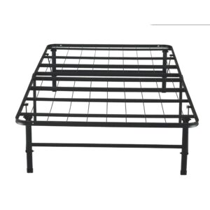 idealbase 14" twin bed frame heavy duty foldable bed frame folding bed frame with steel metal slats mattress foundation box spring replacement 600lbs capacity platform bed twin bed frame size, black