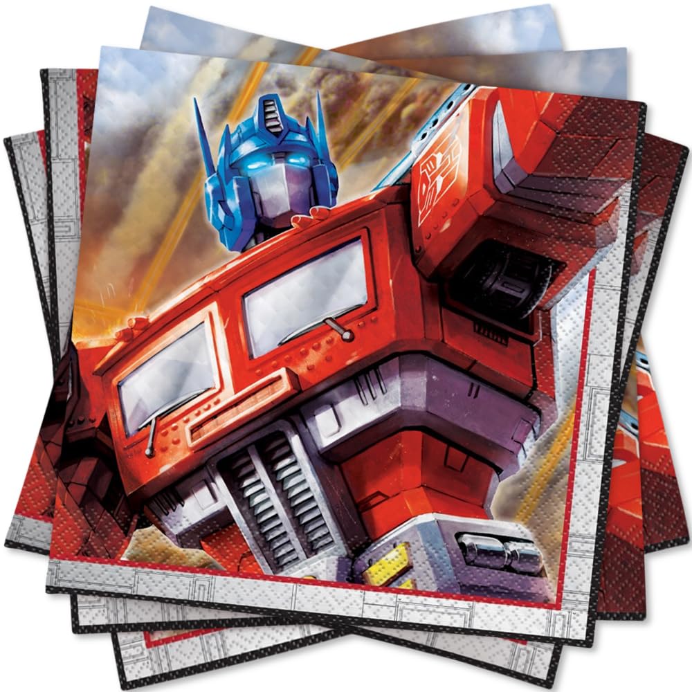 Unique Transformers Luncheon Paper Napkins - 6.5" x 6.5", 16 Pcs