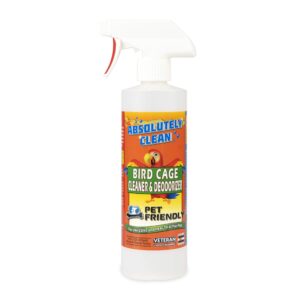 absolutely clean amazing bird cage cleaner and deodorizer - just spray/wipe - safely & easily removes bird messes quickly and easily - made in the us 16oz spray (pack of 1)