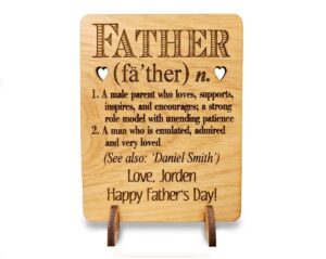 definition of the perfect dad personalized fathers day card alder wood birthday gift for 50th 40th 30th christmas daddy cards funny bonus dad present idea with stand