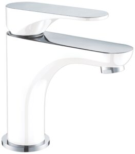 dawn ab37 1565cpw single-lever lavatory faucet, chrome & white (standard pull-up drain with lift rod d90 0010c included)