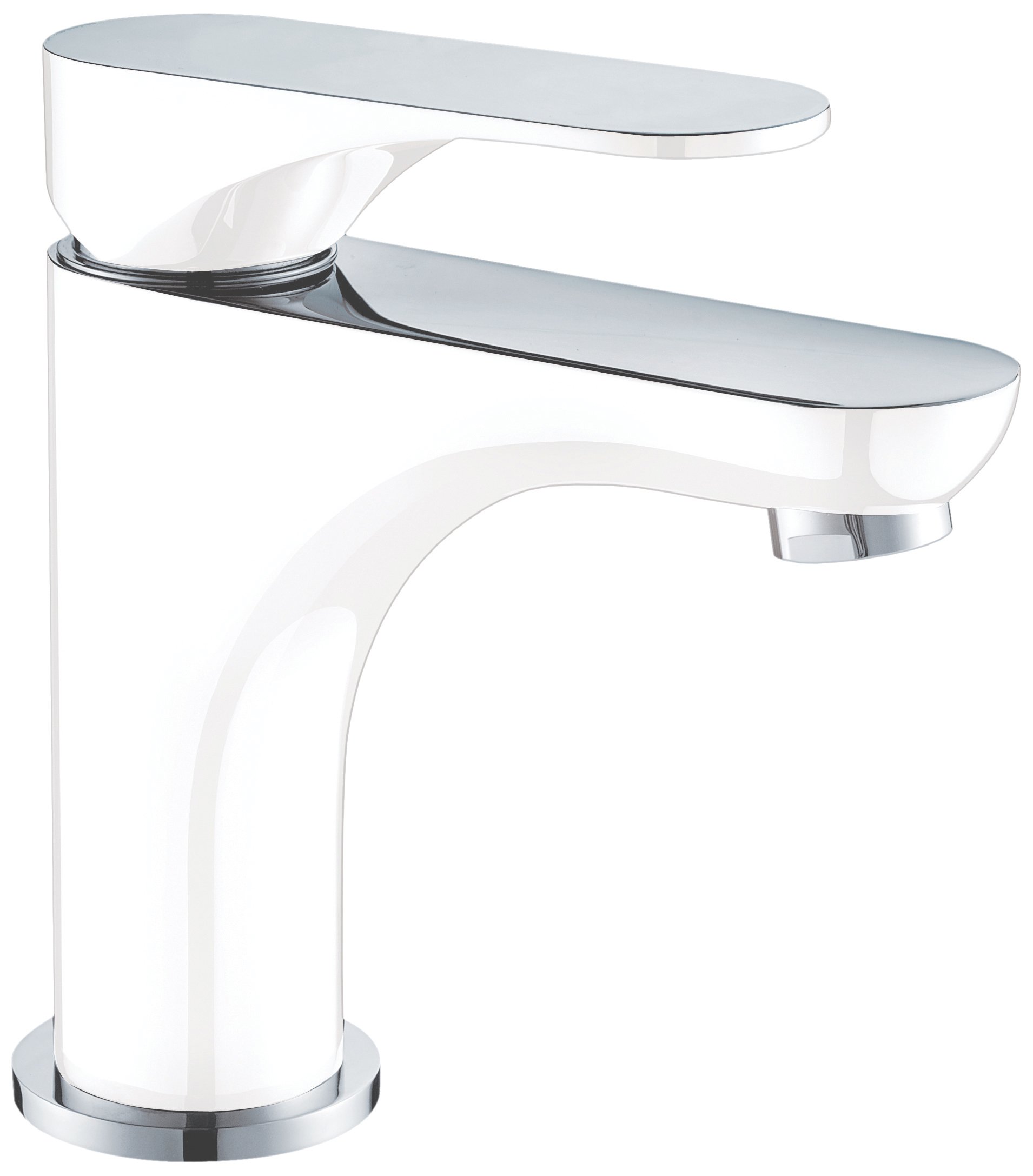 Dawn AB37 1565CPW Single-Lever Lavatory Faucet, Chrome & White (Standard Pull-up Drain with Lift Rod D90 0010C Included)