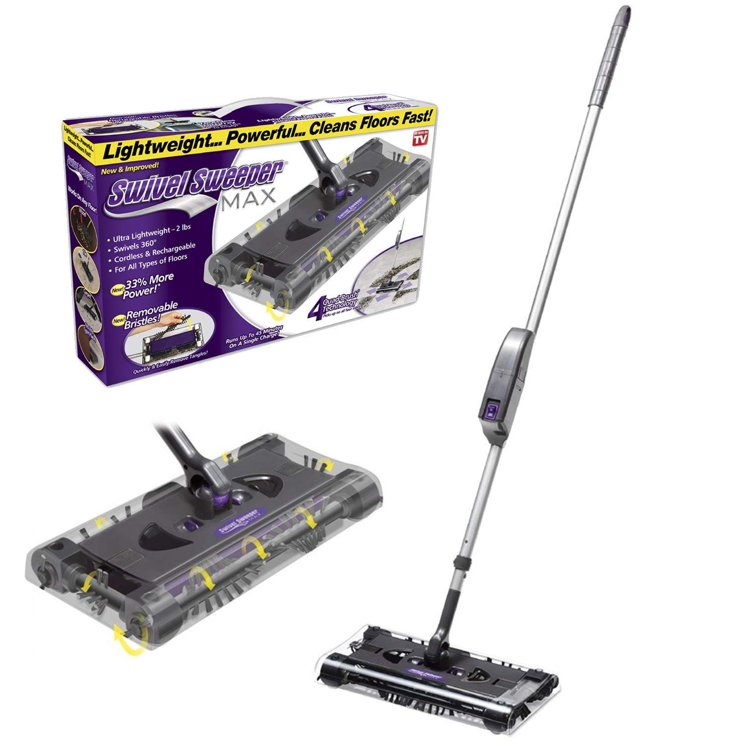 Ontel SWSMAX Swivel Sweeper, Purple