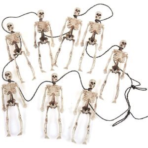 6 feet halloween skeleton garland - hanging human bones figurine banner - party decorations for haunted house accessories