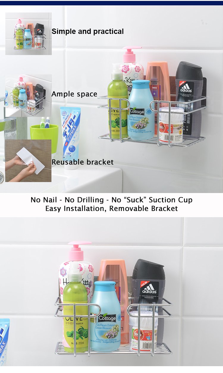 Catch 101 All Purpose Bathroom Kitchen Wall Caddy Basket Storage Organizer with Removable Bracket - Great for Bathroom, Kitchen, Garage, Laundry Room