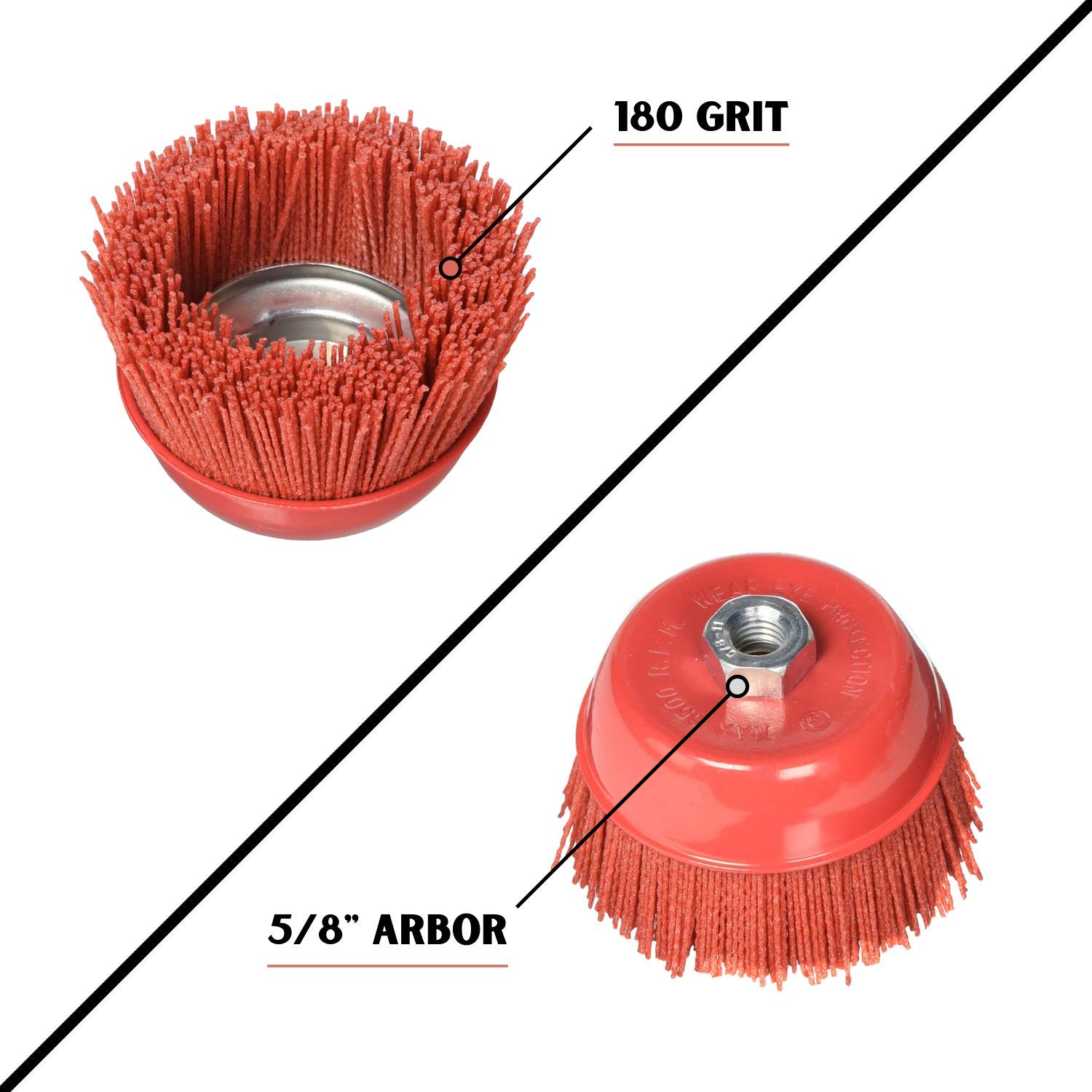 Al's Liner Abrasive 180 Grit Nylon Bristle Cup Brush - 4 Inch - Safe for Use on Metal, Wood, Aluminum and Plastic Surfaces (TOOR4)