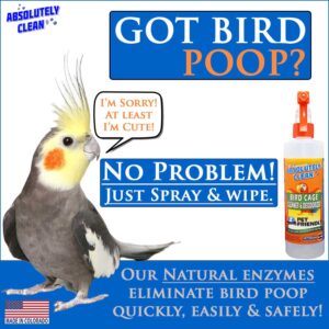 Absolutely Clean Amazing Bird Cage Cleaner and Deodorizer - Just Spray/Wipe - Safely & Easily Removes Bird Messes Quickly and Easily - Made in The US 16oz Spray (Pack of 1)