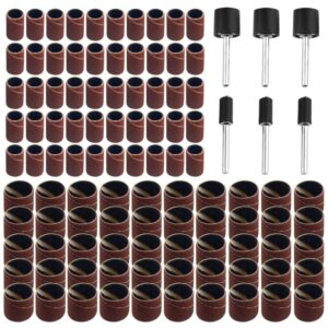 tovot 106pcs drum sander kit 600 grit sanding drum kit with 1/8 shank mandrel for rotary tools