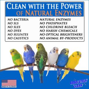 Absolutely Clean Amazing Bird Cage Cleaner and Deodorizer - Just Spray/Wipe - Safely & Easily Removes Bird Messes Quickly and Easily - Made in The US 16oz Spray (Pack of 1)