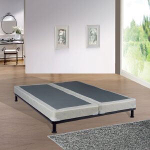 Continental Sleep Fully Assembled Low Profile Wood Traditional Box Spring/Foundation for Mattress Set, Twin, Grey