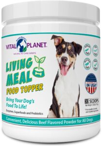 vital planet - pet living meal dog powder with enzymes superfoods and probiotics 111 g 30 servings