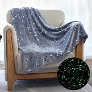 kanguru glow in the dark constellation blanket, christmas thanksgiving blanket gifts for birthday kids women girls boy best friend