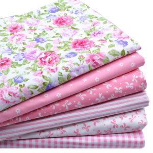 inee pink fat quarters fabric bundles, quilting fabric for sewing craft, 18x22 inches, (pink)