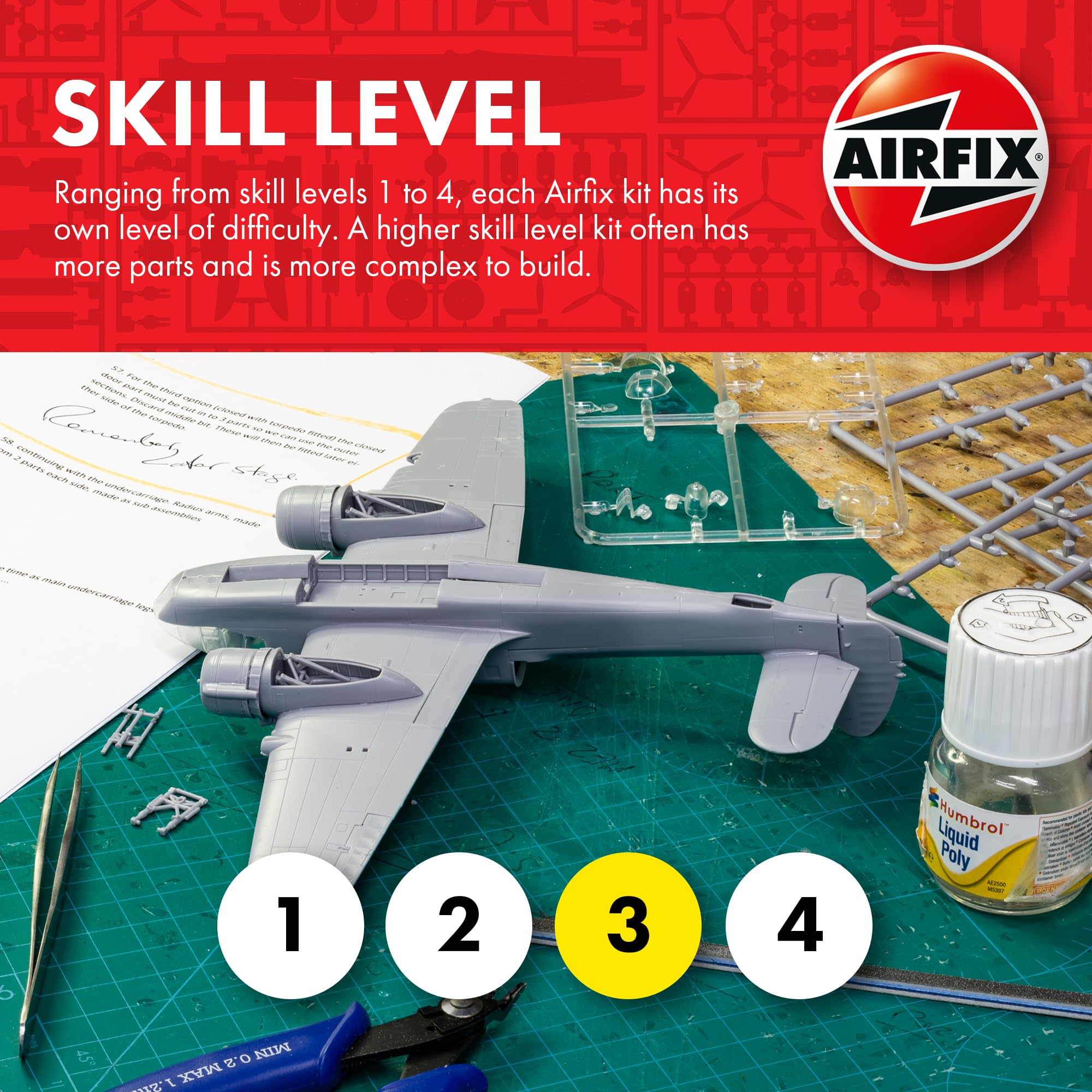 Airfix Model Airplane Kit Gift Set - A09183 Supermarine Walrus Mk.I, Plastic Plane Model Kits for Adults & Kids 14+, Skill Level 3, 1:48 Scale WW2 Military Aircraft Models - Real Aeroplane Models