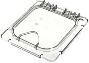 carlisle foodservice products cfs cm10318z07 coldmaster ez access lid, 1/6 size, 0.9" height, 7" width, 6.5" length, polycarbonate (pc), clear (pack of 2)