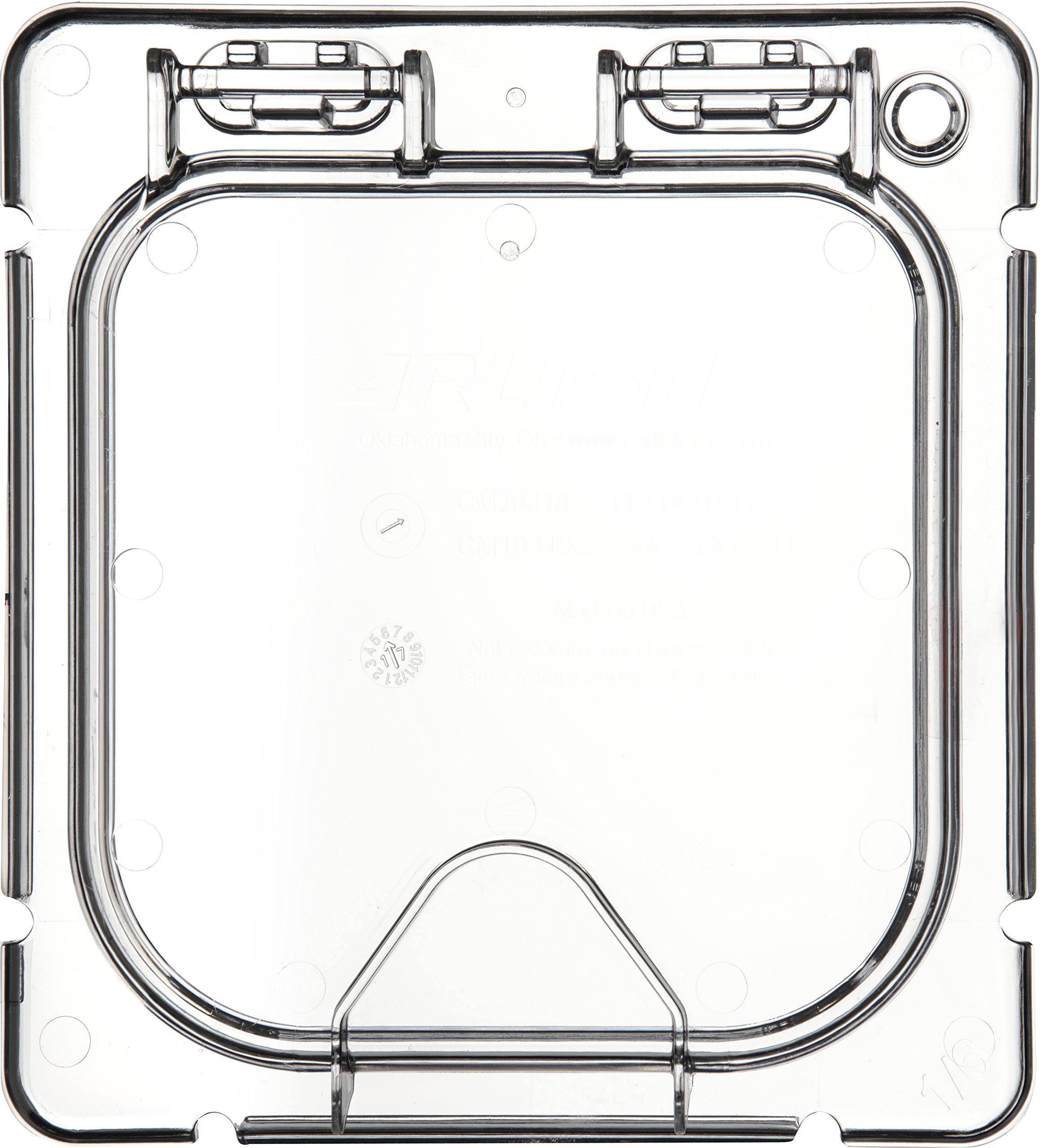 Carlisle FoodService Products CFS CM10318Z07 Coldmaster EZ Access Lid, 1/6 Size, 0.9" Height, 7" Width, 6.5" Length, Polycarbonate (PC), Clear (Pack of 2)