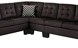 Homelegance Sinclair 84" x 107" Fabric Sectional Sofa, Chocolate